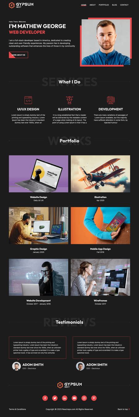 Gypsum Nextjs Personal Portfolio Template
