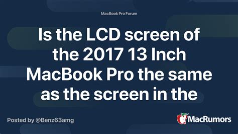 Is The Lcd Screen Of The 2017 13 Inch Macbook Pro The Same As The Screen In The Latest M1 13