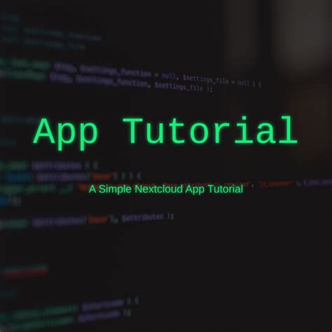 nextcloud app tutorial