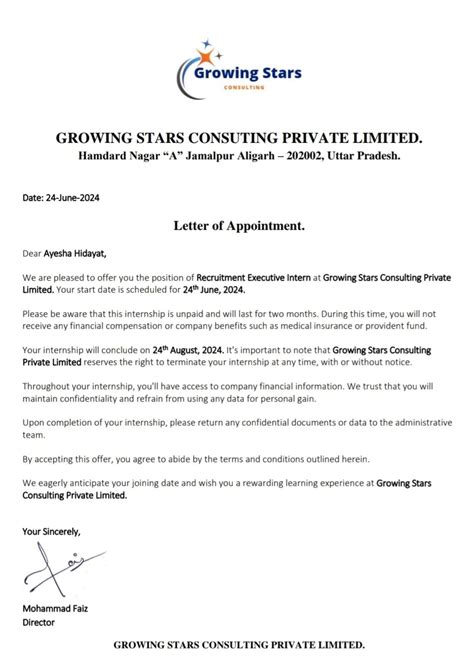 Ayesha Hidayat On Linkedin Summerinternship Growingstarsconsulting