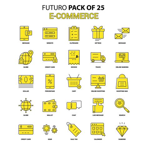 Ecommerce Icon Set Yellow Futuro Latest Design Icon Pack 14379153 Vector Art At Vecteezy