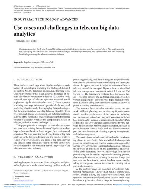 Pdf Use Cases And Challenges In Telecom Big Data Analytics