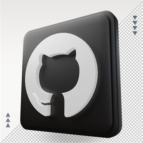 Premium Psd 3d Social Media Github Icon Rendering Right View