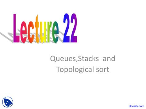 Queues Data Structures Lecture Slides Docsity