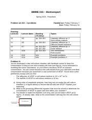 ProblemSet 04 Docx BMME 315 Biotransport Spring 2020 Polacheck Problem Set 04 4