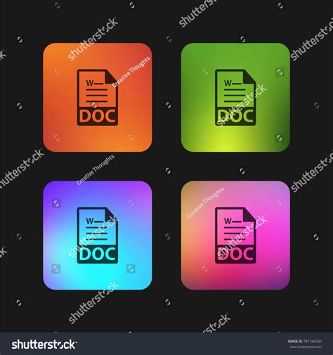 Doc File Format Symbol Four Color Stock Vector Royalty Free 787186930 Shutterstock