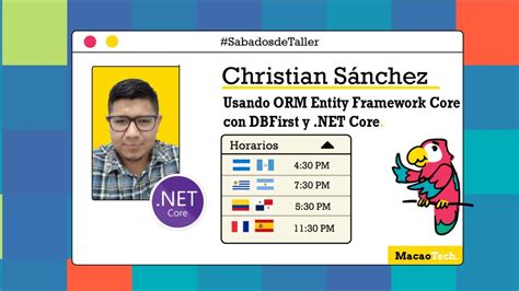Christian Sanchez Usando Orm Entity Framework Core Con Dbfirst Y Net
