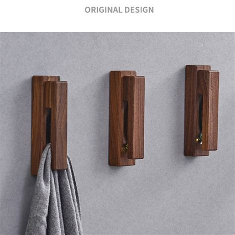 Badu Bg Поставка за куки за кърпи Дървена монтирана на стена Висяща полица Държач за закачалка