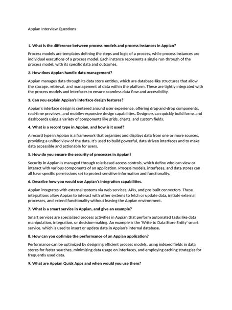Appian Interview Questions Part 1 Pdf Mobile App Data Management