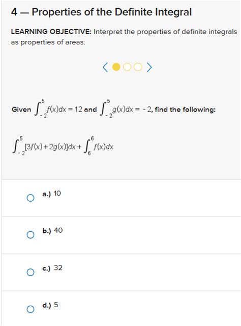 Solved Properties Of The Definite Integral LEARNING Chegg Com