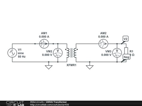 100va transformer circuitlab
