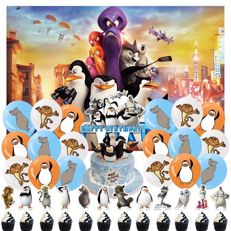 32 Piece For The Penguins Of Madagascar Cartoon Themed Birthday Party