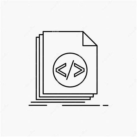 code coding file programming script line icon vector isolated
