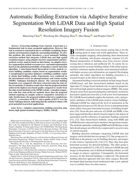 Pdf Automatic Building Extraction Via Adaptive Iterative Segmentation