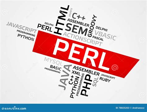 Perl Word Cloud Tag Cloud Vector Graphics Stock Vector Illustration