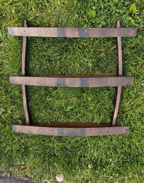 3 Tiered Barrel Stave Shelf Whiskey Display Bourbon Display Whiskey Shelf Liquor Shelf
