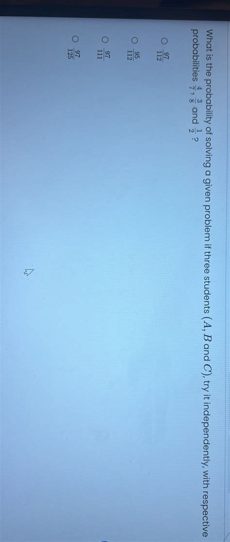 What Is The Probability Of Solving A Given Studyx