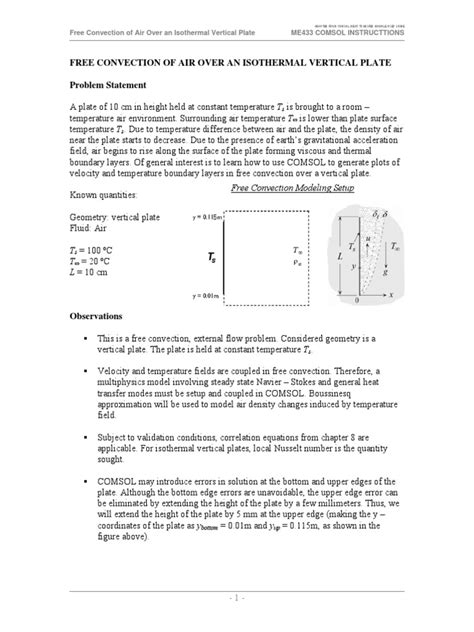 Modeling Free Convection Of Air Over An Isothermal Vertical Plate Using Comsol Pdf Boundary