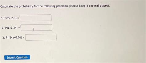 Solved Calculate The Probability For The Following Problems Chegg Com