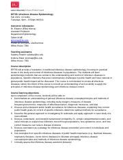 EP755 Syllabus Fall2022 Docx EP755 Infectious Disease Epidemiology