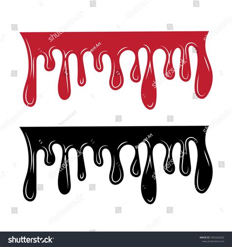 Blood Drop Silhouette Printable Vector Illustration Stock Vector