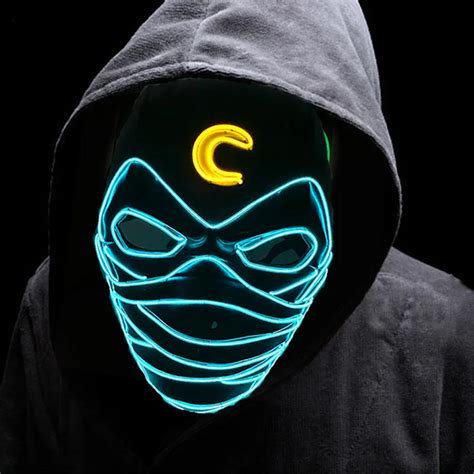 슈퍼 히어로 나이트 Led 할로윈 마스크 3 가지 조명 모드 가장 무도회 파티용 발광 네온 마스크 무료 배송