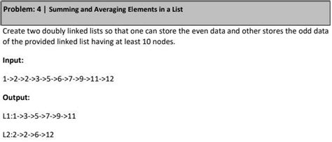 solved problem 4 summing and averaging elements in a list