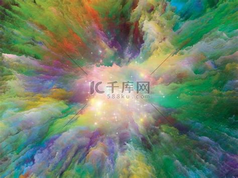 颜色飞溅系列油画洞穴溶洞高清摄影大图 千库网