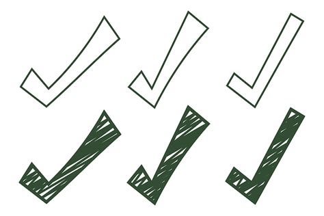 Premium Vector Doodle Check Marks Set Overlapping Lines