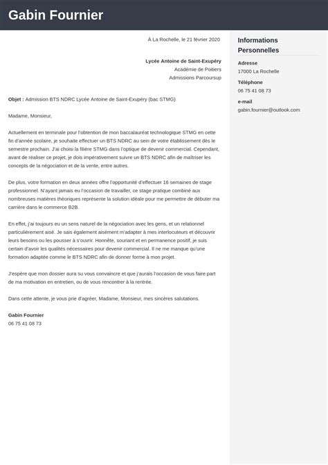 Lettre De Motivation Bts Ndrc My Xxx Hot Girl