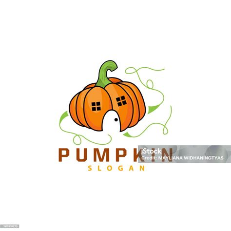 호박 로고 호박 벡터 건강한 야채 과일 농부 프리미엄 간단한 할로윈 과일 디자인 브랜드 라벨 기호 일러스트레이션 10월에 대한 스톡 벡터 아트 및 기타 이미지 Istock
