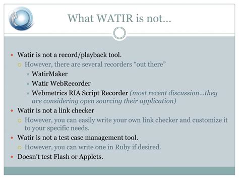 Ppt Introduction To Watir Powerpoint Presentation Free Download Id 4053843