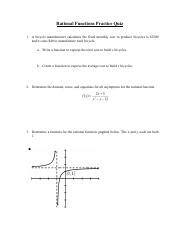 10 Rational Functions Practice Quiz Pdf Rational Functions Practice Quiz 1 A Bicycle