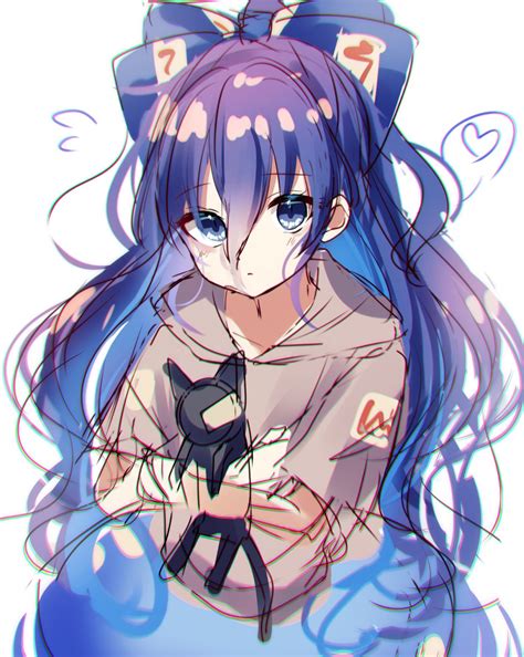 Safebooru 1girl Blue Bow Blue Eyes Blue Hair Bow Closed Mouth