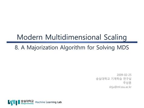 Ppt Modern Multidimensional Scaling 8 A Majorization Algorithm For Solving Mds Powerpoint