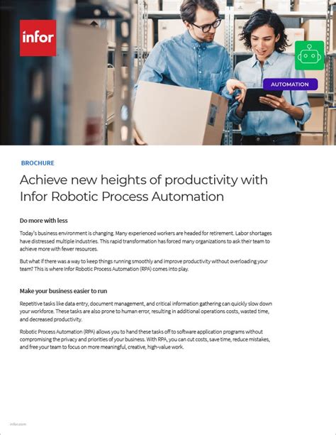 Infor Robotic Process Automation Brochure Infor