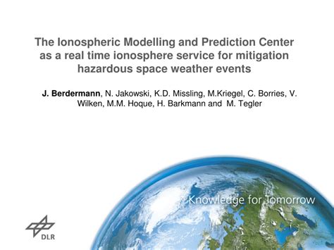 Pdf The Ionospheric Modelling And Prediction Center As A Real Time