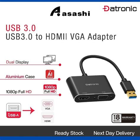 Datronic USB To HDMI VGA Adapter DUSB Month Warranty