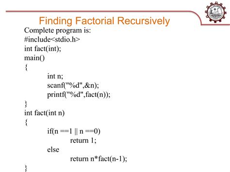 Recursive Functions In C Pptx Programming Languages Computing