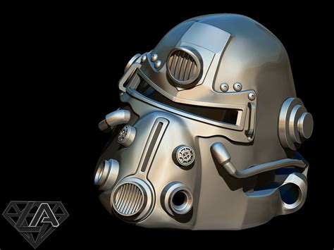 Fallout T 51b Custom Helmet Without Pipes 3d Model 3d Printable Cgtrader