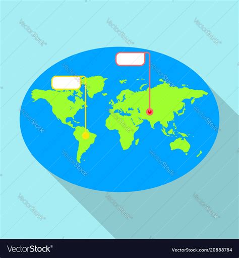 Global Pin Map Icon Flat Style Royalty Free Vector Image
