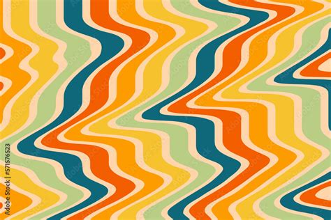 1970s Retro Pattern Groovy Trippy Wavy Abstract Groovy Background Seventies Style Hippie