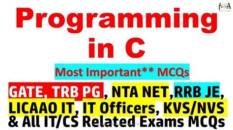 Programming In C Most Imp Mcqs Gate Ugcnet Pgtrbisrobarcitofficers Kvsnvs And All Csit