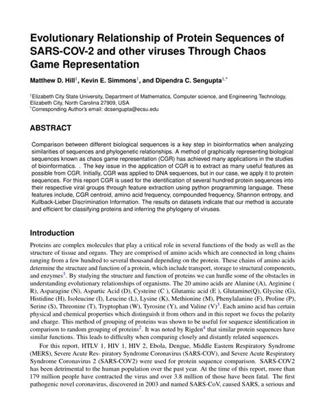 Pdf Evolutionary Relationship Of Protein Sequences Of Sars Cov 2 And Other Viruses Through