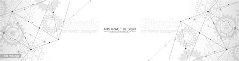 추상적인 다각형 배경과 점과 선을 연결하는 웹 사이트 헤더 또는 배너 디자인 글로벌 네트워크 연결 텍스트에 대한 신경질 배경과 공간을 가진 디지털 기술 가리키기에 대한 스톡