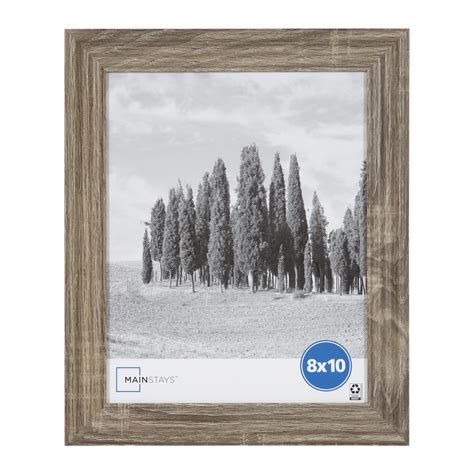 Mainstays 8x10 Weathered Photo Frame Rustic Gray With Glass And Easel