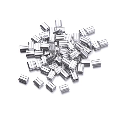 100 Pcs Wire Rope Loop Sleeve Steel Cable Connector Crimp Crimping