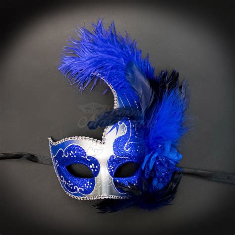 Silver And Blue Masquerade Masks For Men