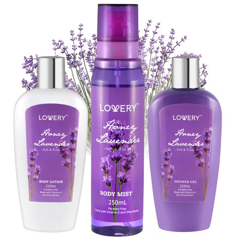 Honey Lavender Bath And Body Set 3pc Self Care Kit Lovery