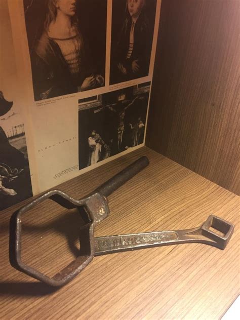 Angular Antique Wrench Carriage Wrench Cartwheel Wrench Rare Tools Rusty Tools 19th Century